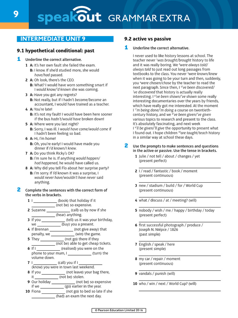 Speakout Grammar Extra Intermediate Unit 9 | PDF | Grammar | Linguistics