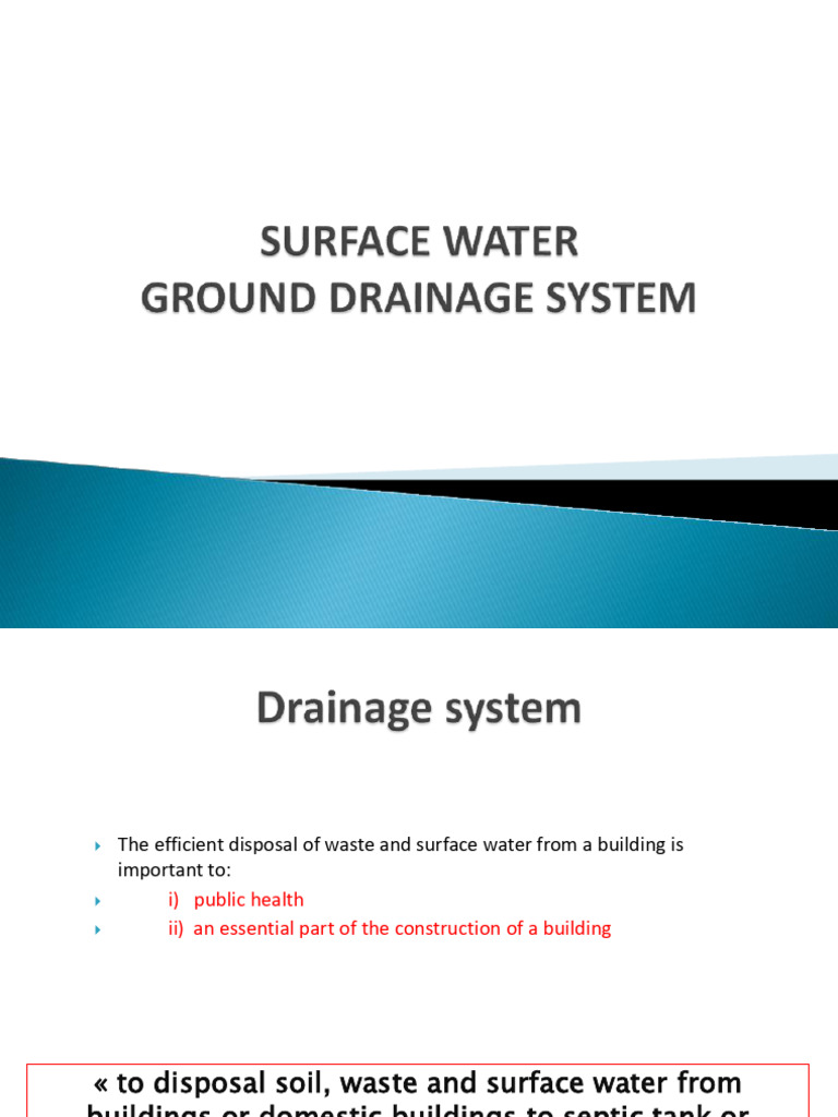 Waste and Surface Water Disposal Systems | PDF | Storm Drain | Drainage