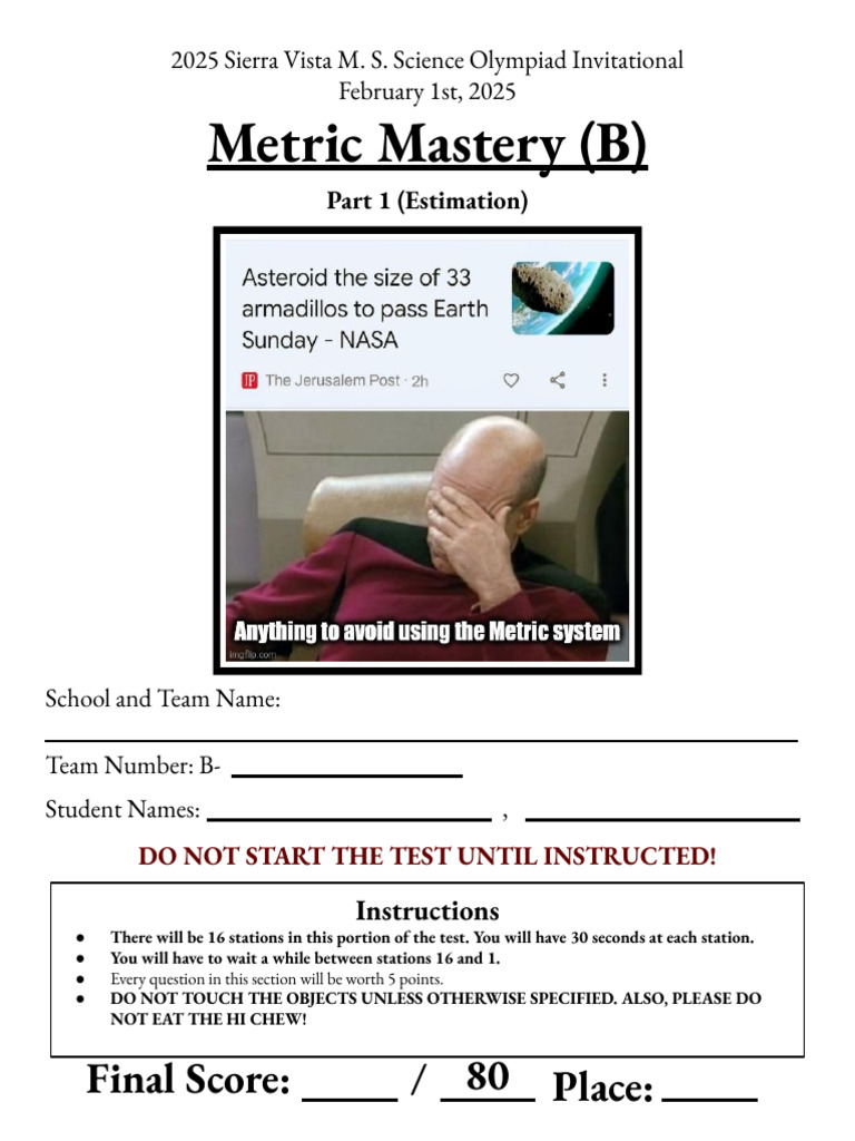 (Metric) Part 1 Estimation | PDF