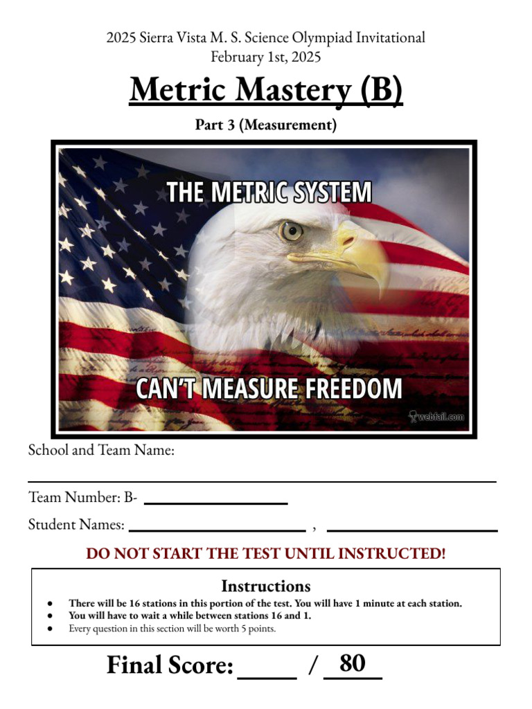 (Metric) Part 3 Measurements | PDF