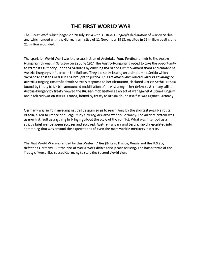 THE FIRST WORLD WAR | PDF
