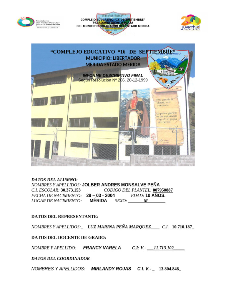 Boletas 2 lapso 5grado | PDF | Coma | Venezuela