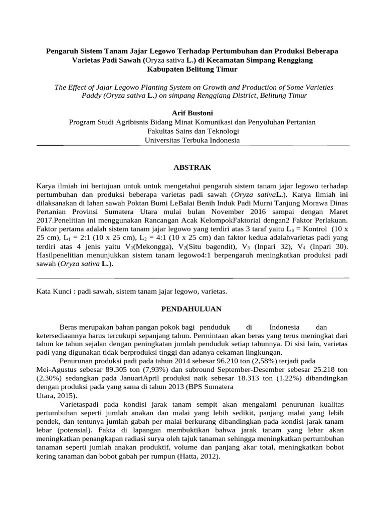 Jajar Legowo Arif Bustoni 041078486 | PDF