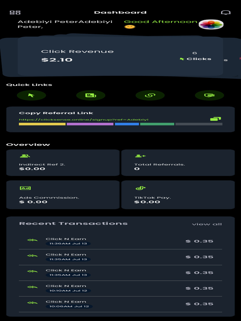 Click Sense Dashboard | PDF
