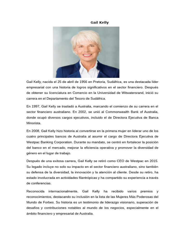 Gail Kelly | PDF | Liderazgo | Resiliencia climática