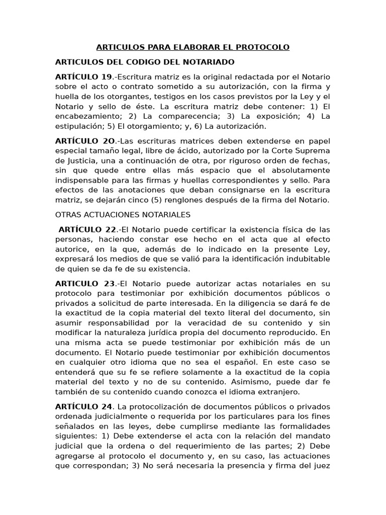 Articulos para Elaborar El Protocolo | PDF | Ley común | Derecho Civil (Common Law)