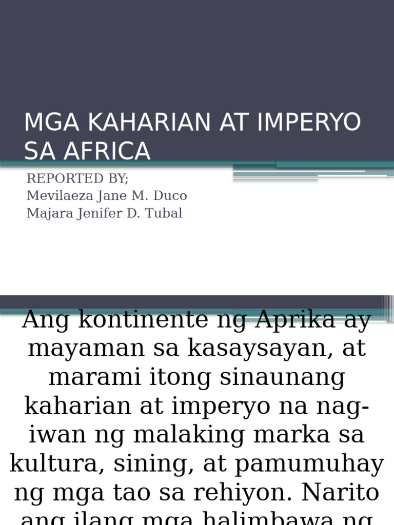 Duco - Tubal.mga Kaharian at Imperyo Sa Africa | PDF