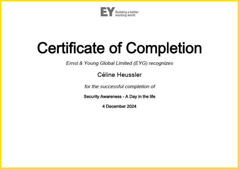 Securité Des Données - CertificateOfCompletion | PDF