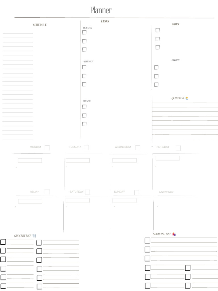 Cream Dark Grey Minimalist Daily Planner (6) | PDF