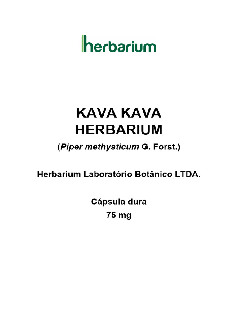 Bula Kava Kava 75mg Com 45 Capsulas Herbarium 42596 | PDF | Antidepressivo | Farmacologia