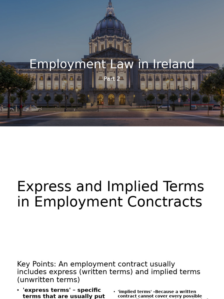 Employment Law in Ireland Part 2 | PDF | Discrimination | Employment