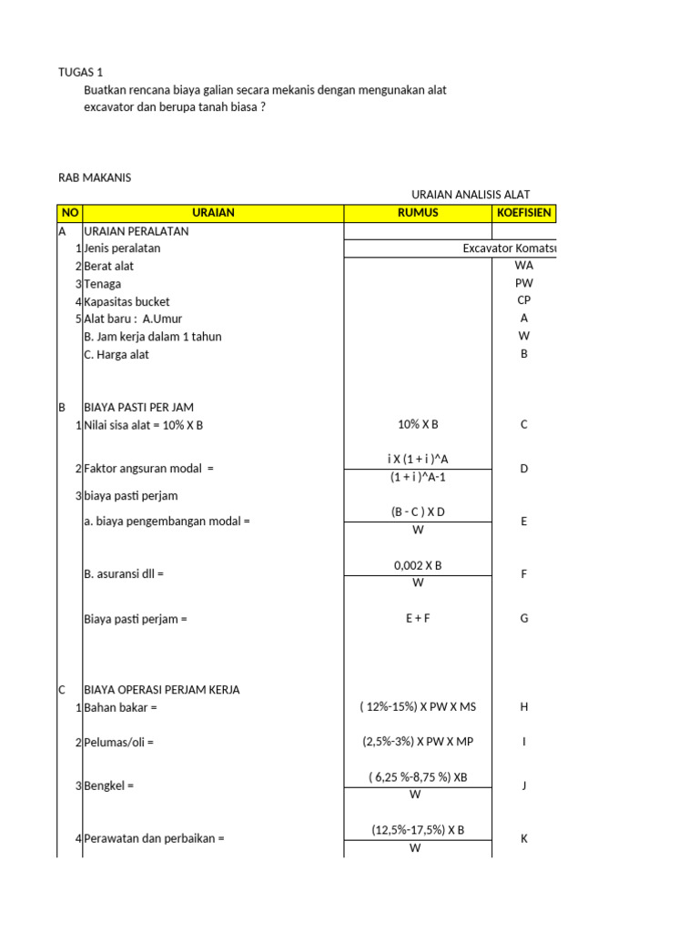 Tugas Cara Hitung Rab Irigasi Secara Mekanis | PDF