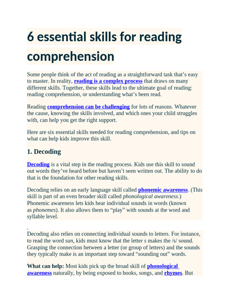 Steps For Understanding Comprehension | PDF | Reading Comprehension ...