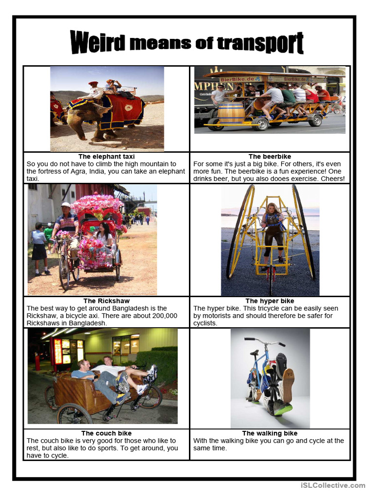 Unique Modes of Transportation Explained | PDF | Adventure Travel ...