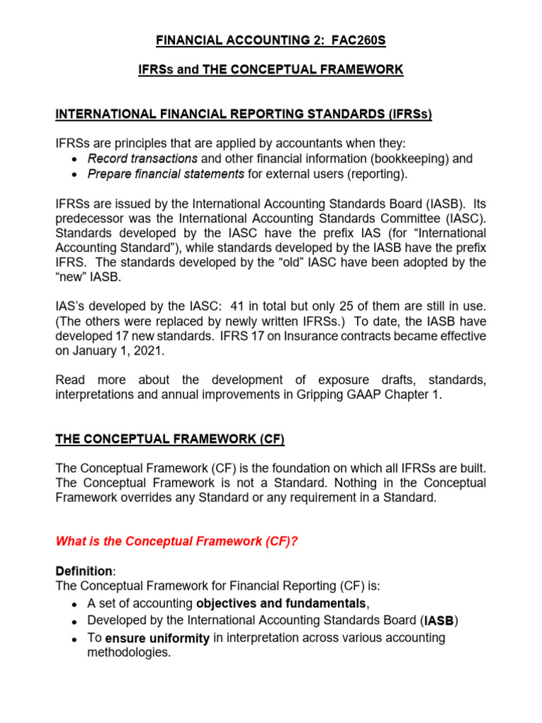 Understanding Ifrs And Conceptual Framework Pdf International