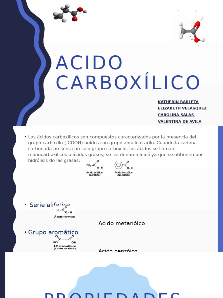 Propiedades y usos de ácidos carboxílicos | PDF | Ácido carboxílico | Ácido