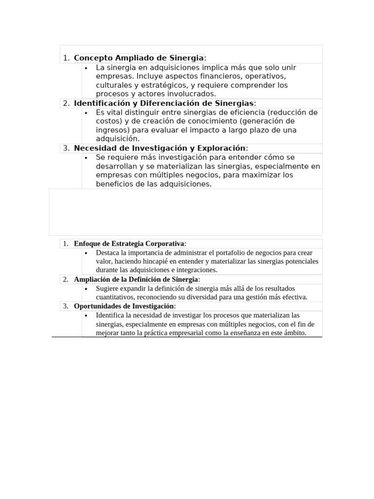 Concepto Ampliado de Sinergia | PDF