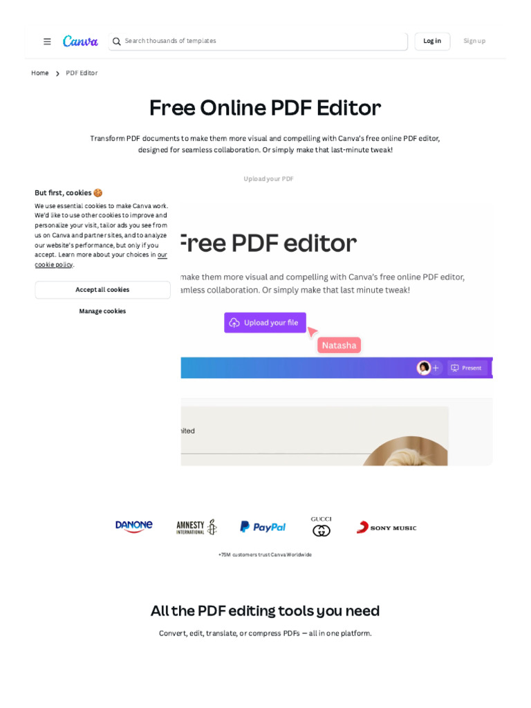 Free Online PDF Editor - Edit PDFs With Ease - Canva | PDF | Icon (Computing) | Software