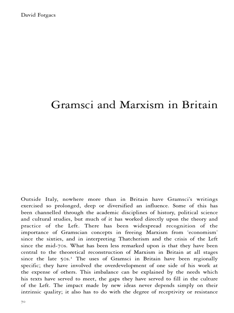 Gramsci and Marxism in Britain | PDF | Antonio Gramsci | Marxism
