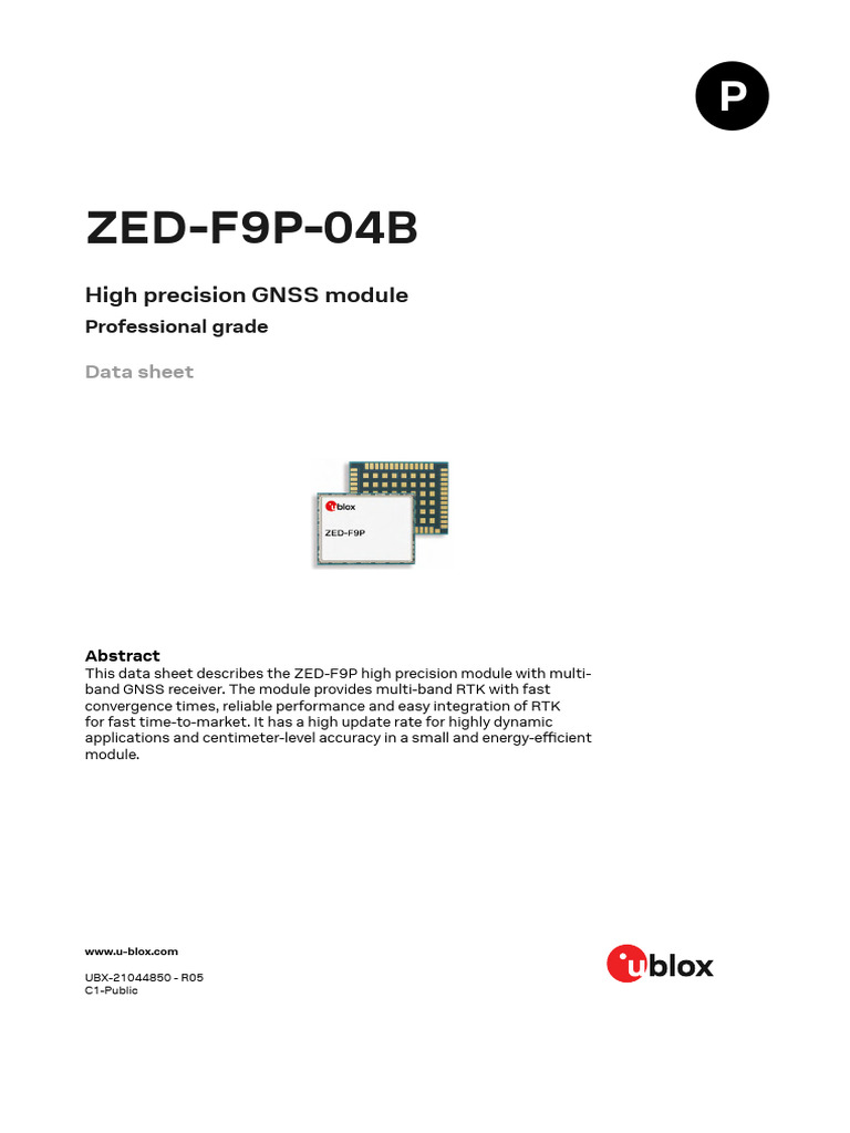 ZED-F9P-04B_DataSheet_UBX-21044850 (1) | PDF | Telecommunications ...
