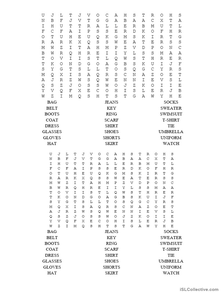 Clothing and Accessories List | PDF | Human Appearance | Uniforms