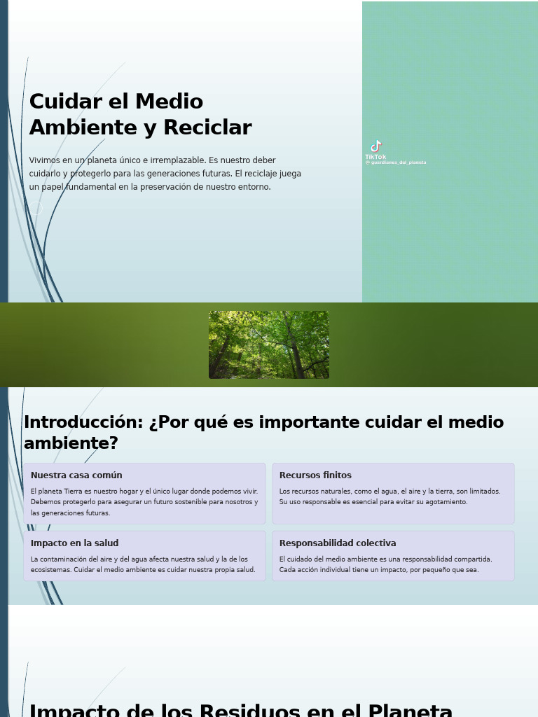 Cuidar El Medio Ambiente y Reciclar | PDF | Reciclaje | Residuos