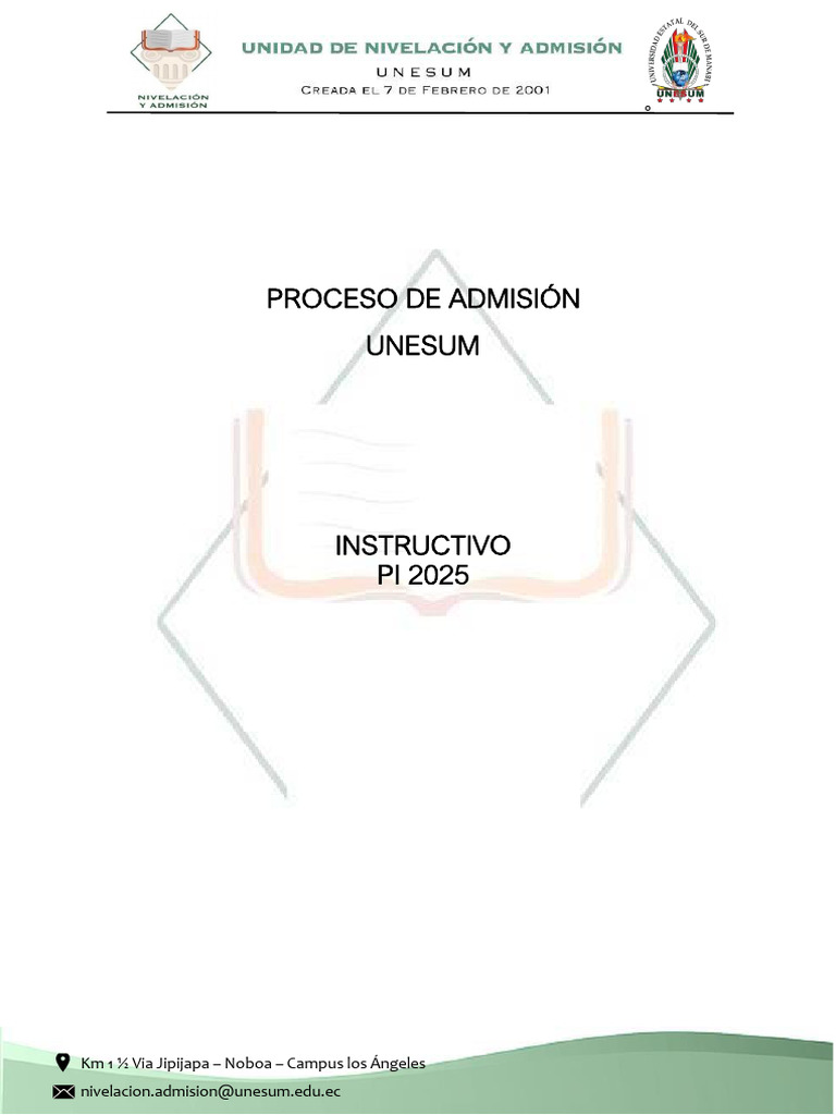 Admision Unesum Pi2025 | PDF