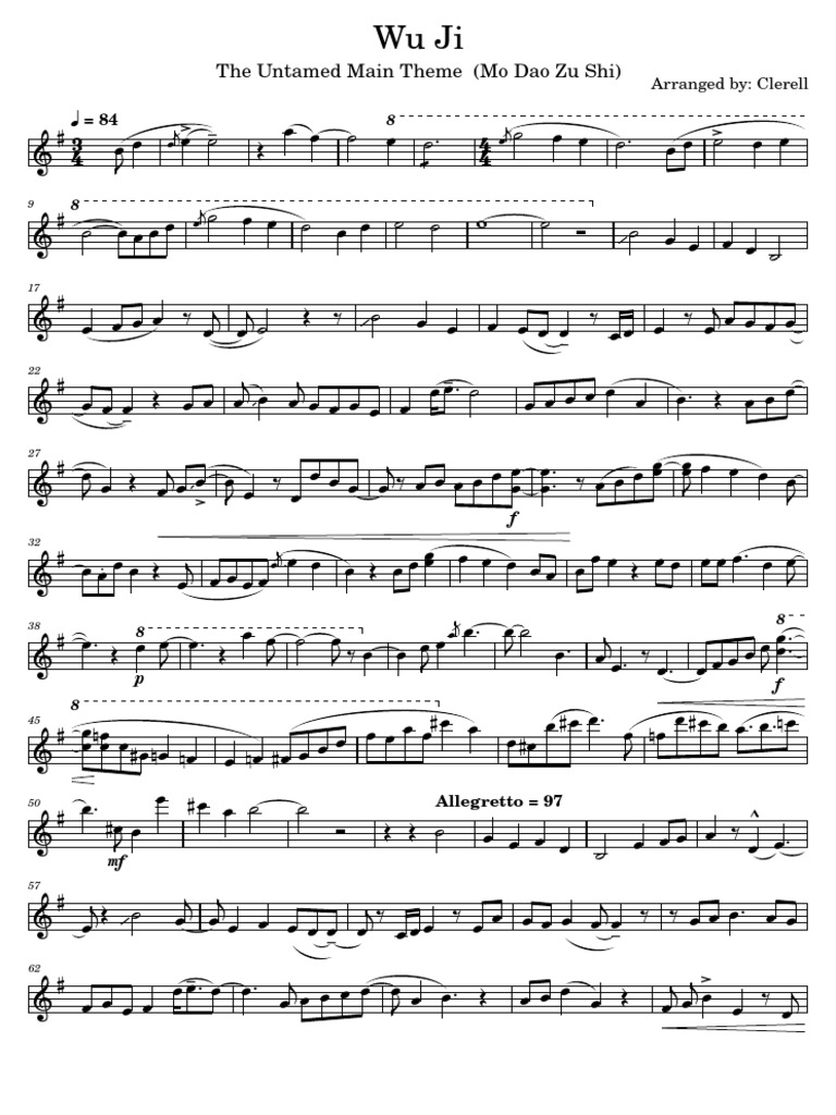 The Untamed Theme: Wu Ji Sheet Music | PDF