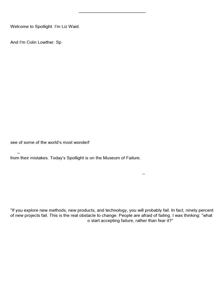 Exploring the Museum of Failure | PDF