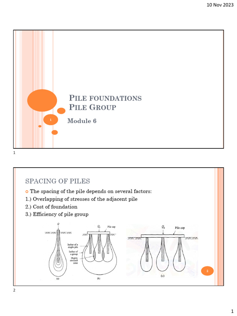 Pile Group - Spacing of Piles | PDF