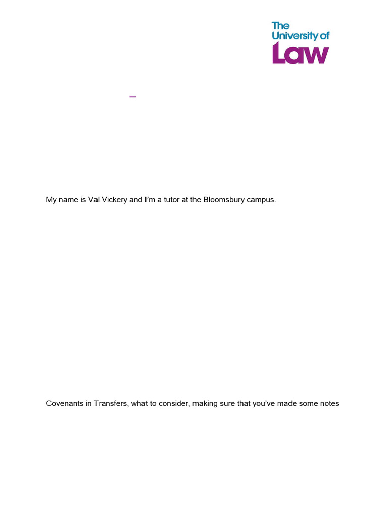 Unit 2 Title Investigation PDF | PDF | Covenant (Law) | Conveyancing