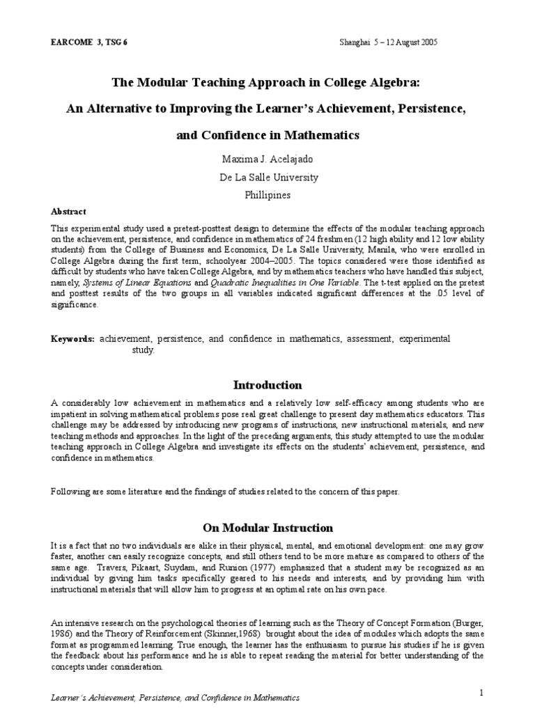 Modular Approach | Download Free PDF | Teaching Mathematics | Modularity