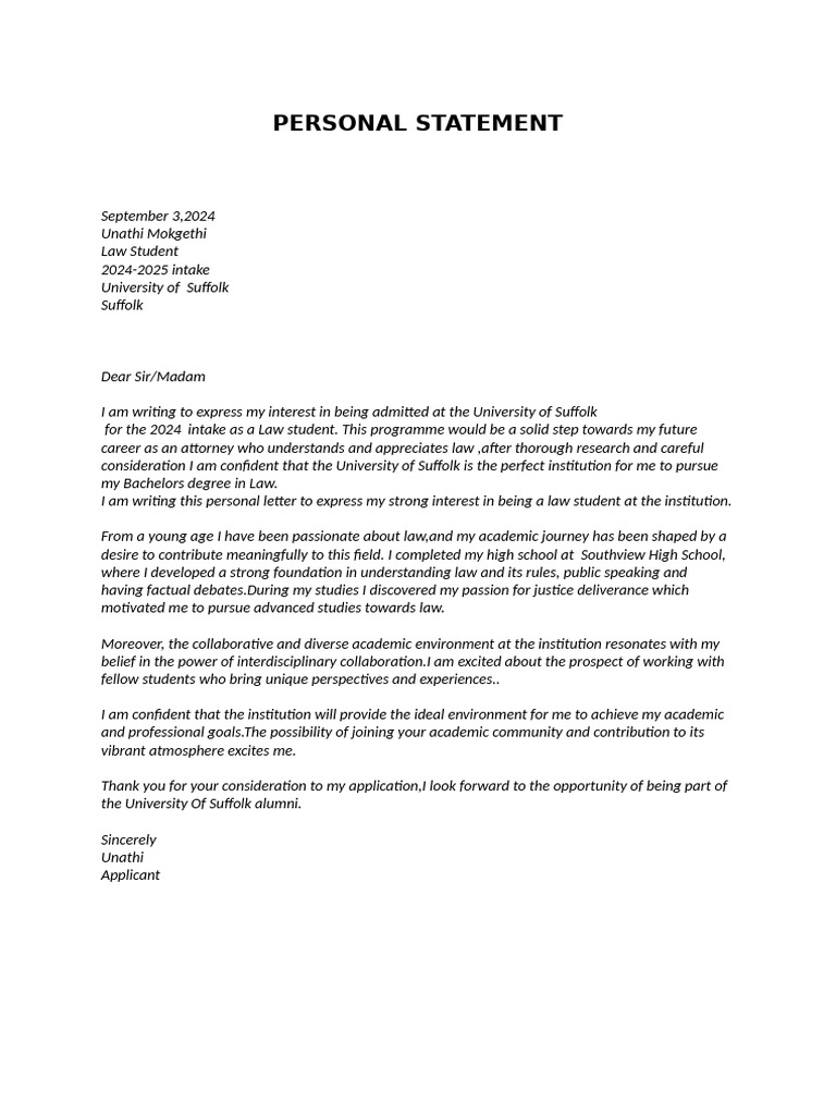 Personal Statement | PDF