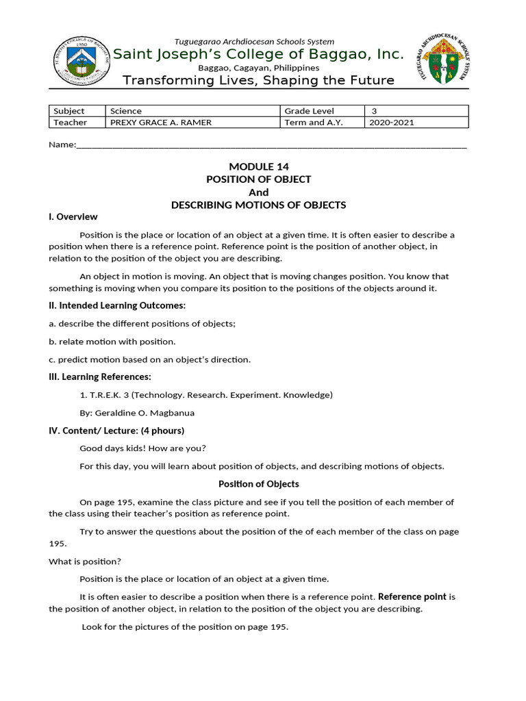 module 13 science 3 | PDF