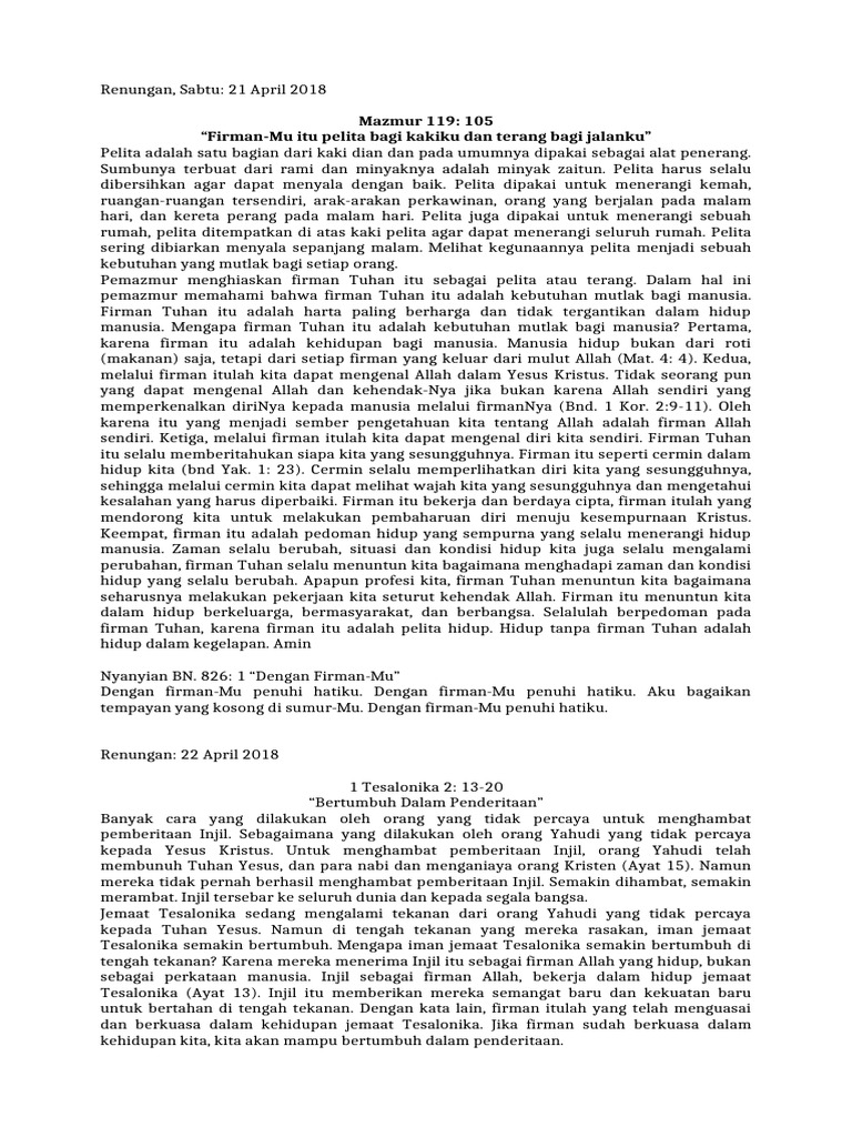 Renungan Mekar | PDF