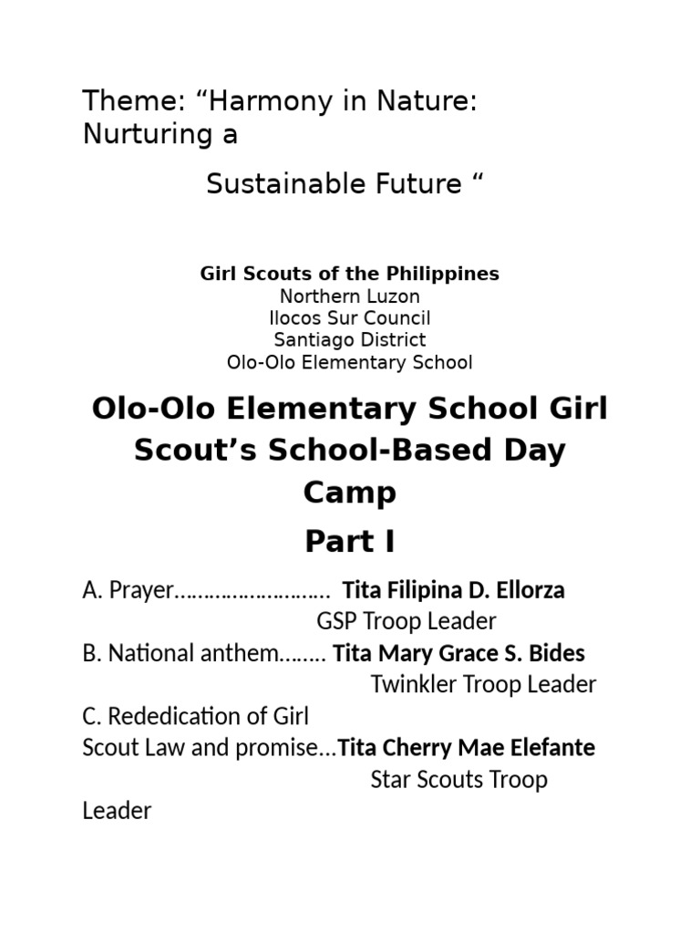 Programme 2024-2025 | PDF | Scouting And Guiding | Girl Guiding And Girl Scouting