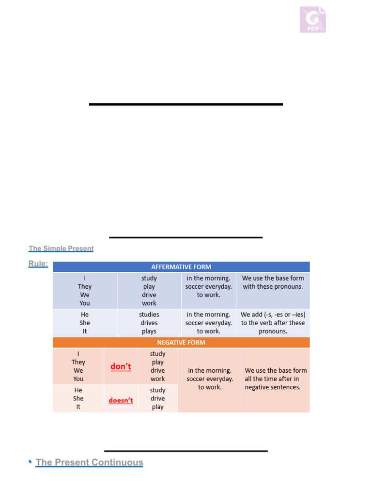 Present+Tense+Verbs | PDF | Languages | Foreign Language Studies