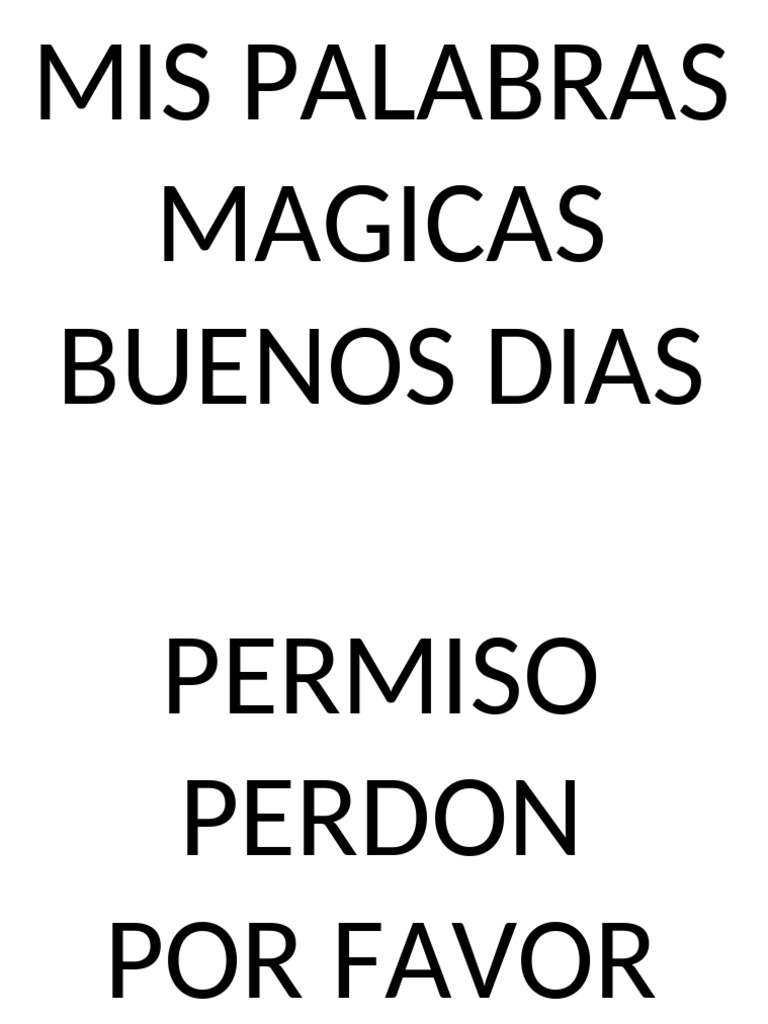 Mis Palabras Magicas | PDF