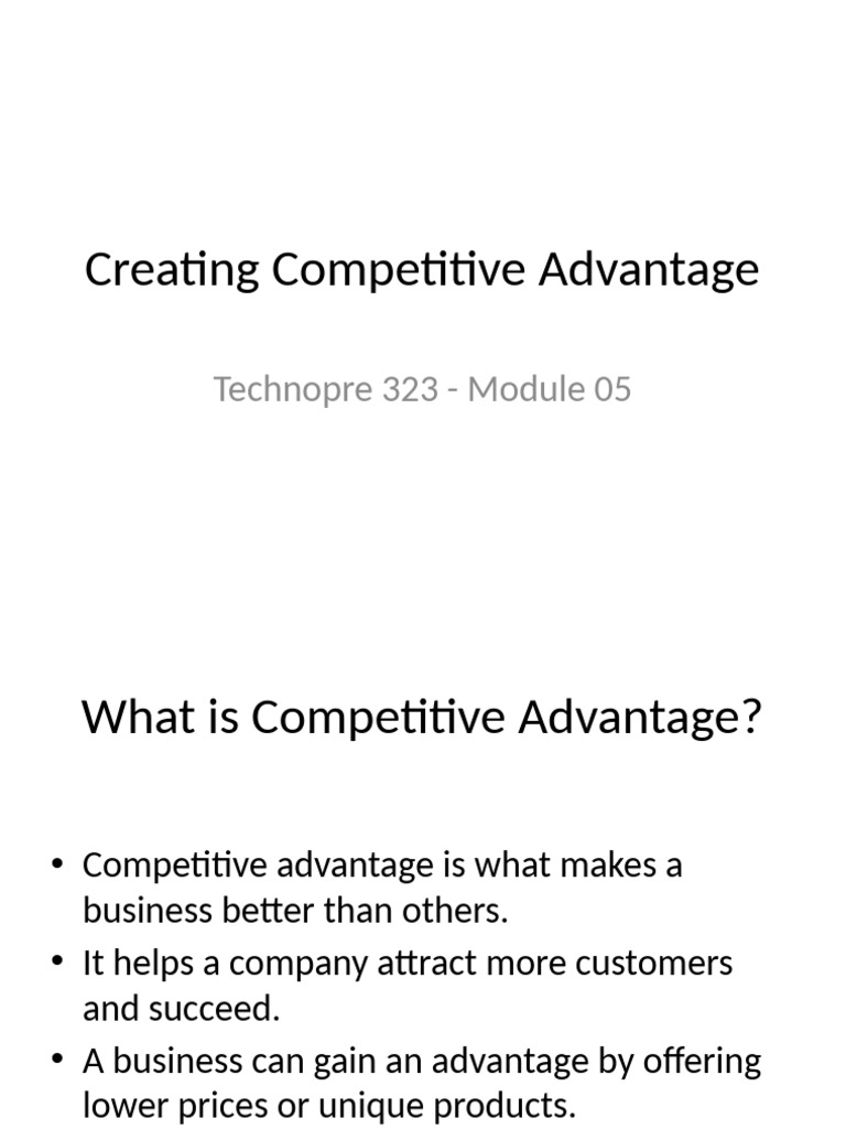 Understanding Competitive Advantage Strategies | PDF | Competitive ...