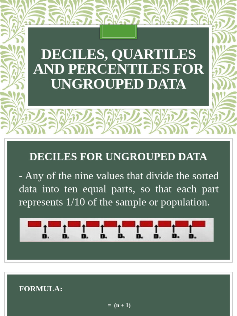 Deciles For Ungrouped Data | PDF