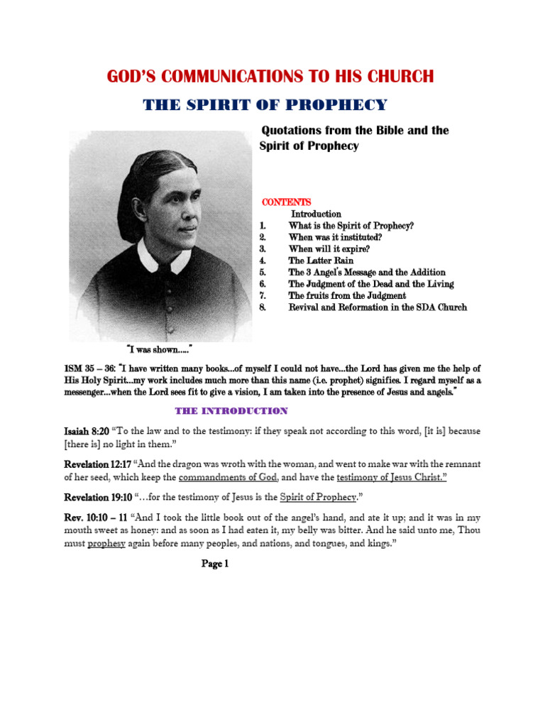 Understanding the Spirit of Prophecy | PDF | Angel | Glory (Religion)