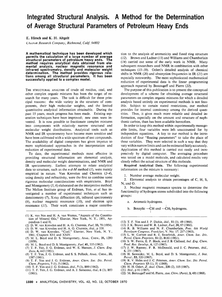 Average Structural Analysis of Heavy Petroleum | PDF | Molecules ...