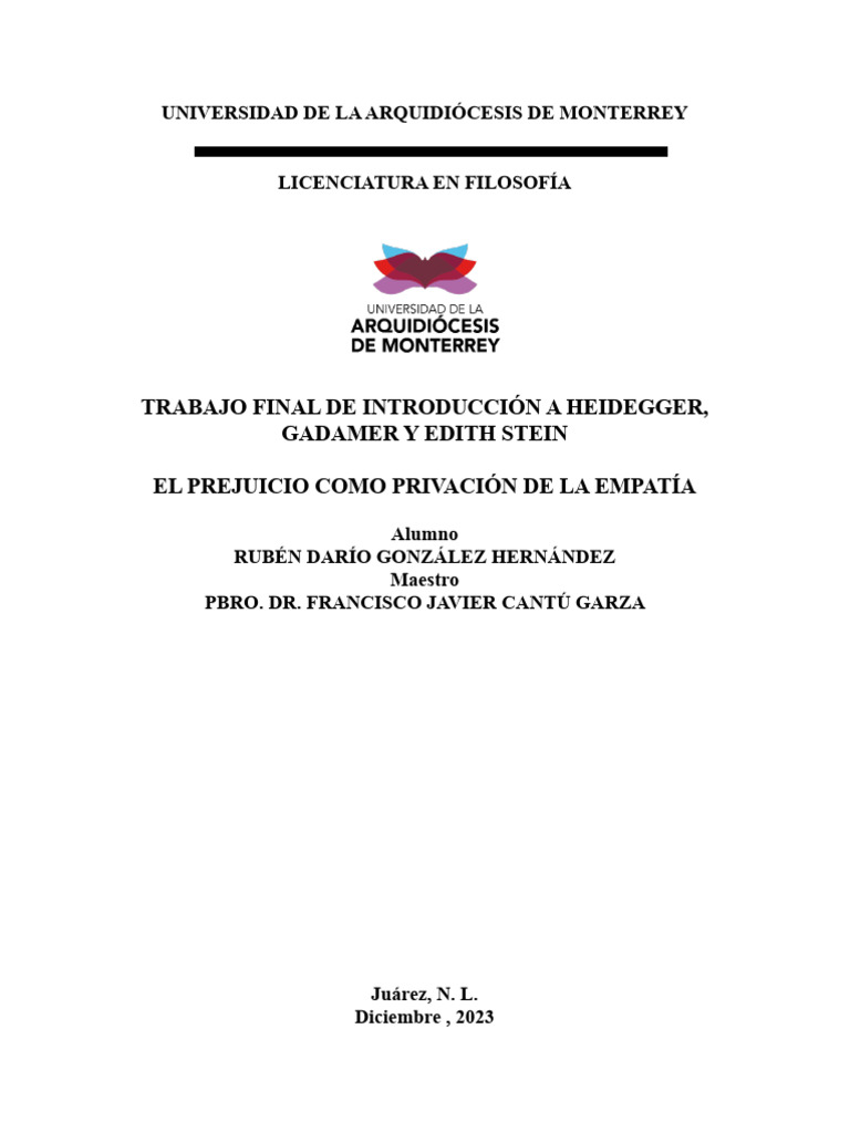 El prejuicio como privación de la empatía | PDF | Verdad | Realidad