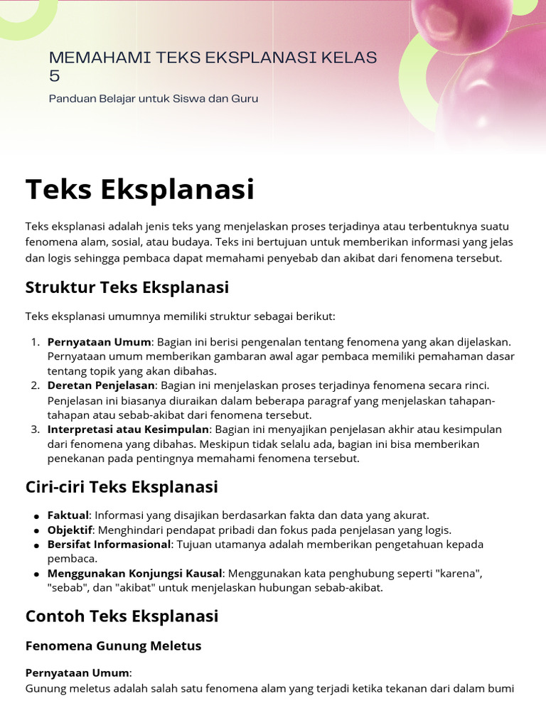 Teks Eksplanasi | PDF