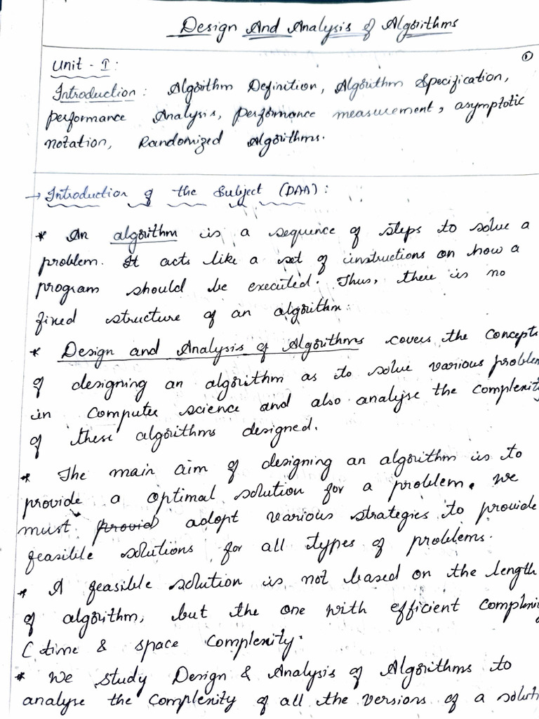 DAA Unit-1 | PDF
