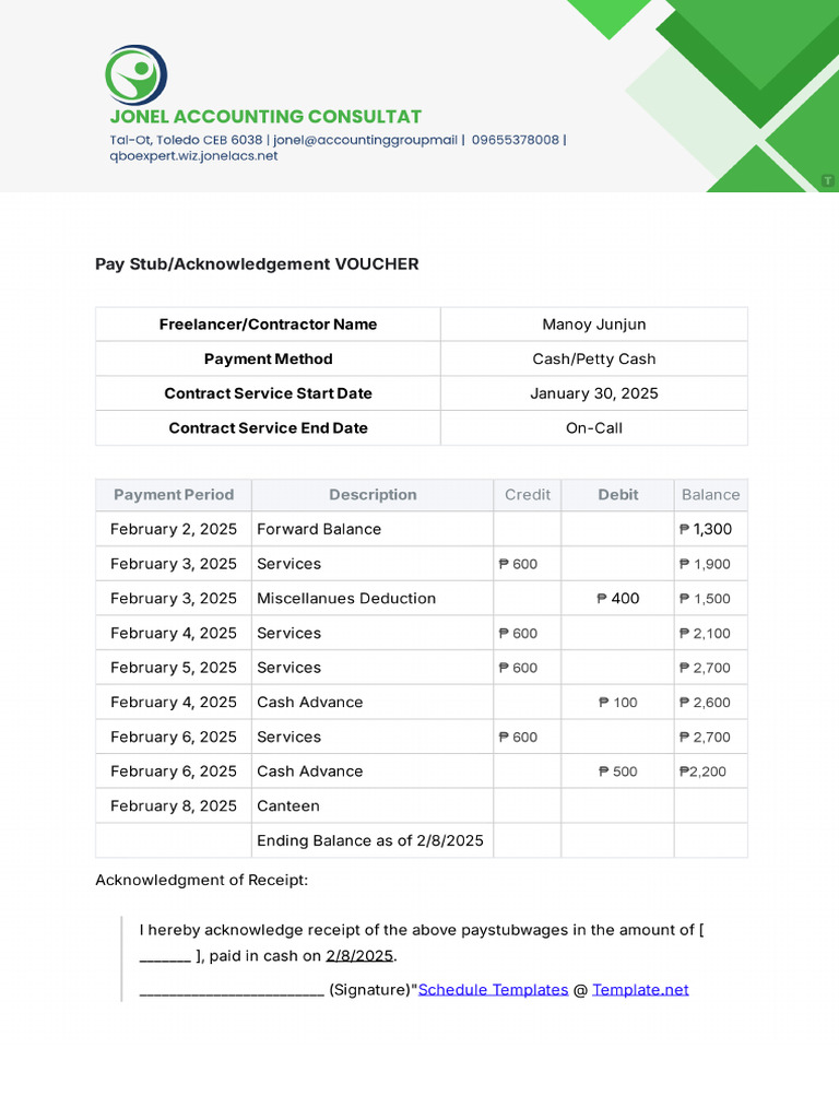 Freelancer%2FContractor Payroll Schedule Template (2) | PDF