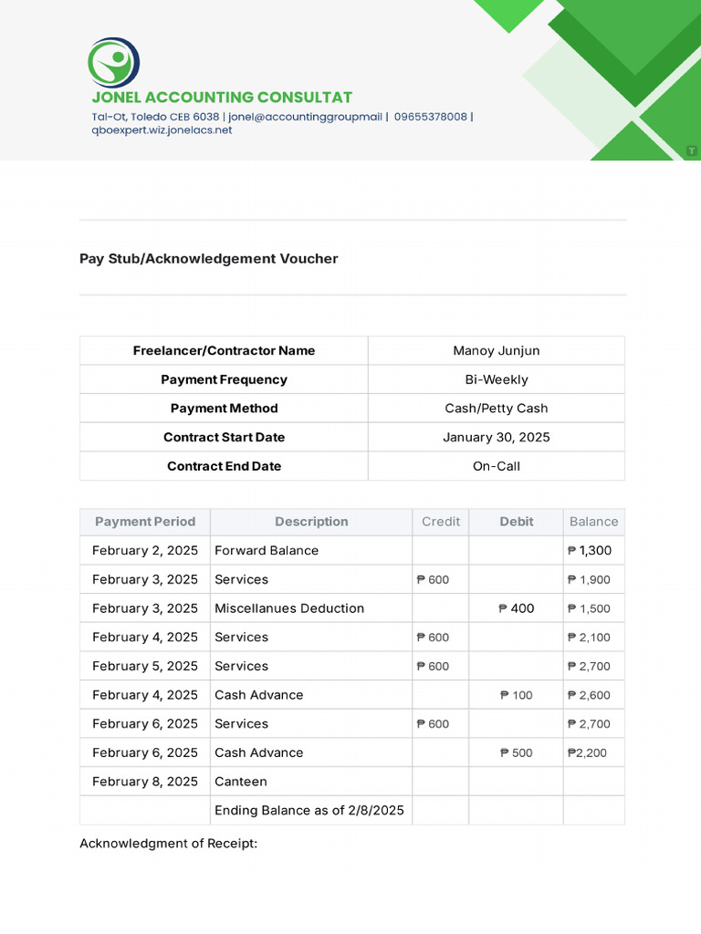 Freelancer/Contractor Payroll Schedule Template | PDF
