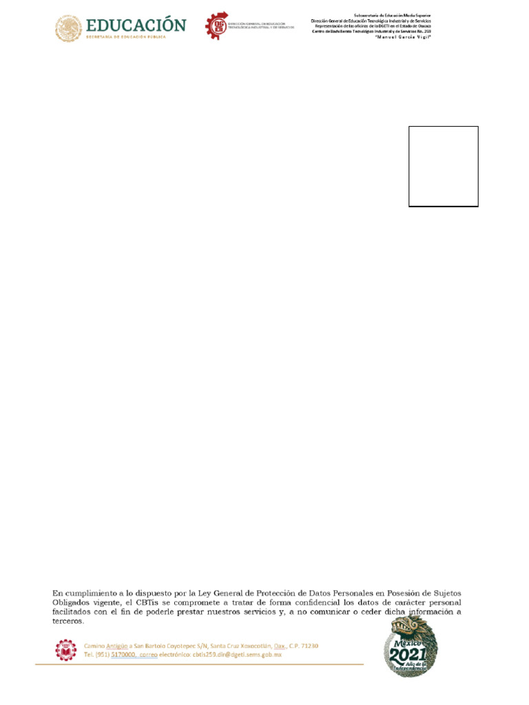 Formato Inscripción CBTis 259 | PDF | Comportamiento