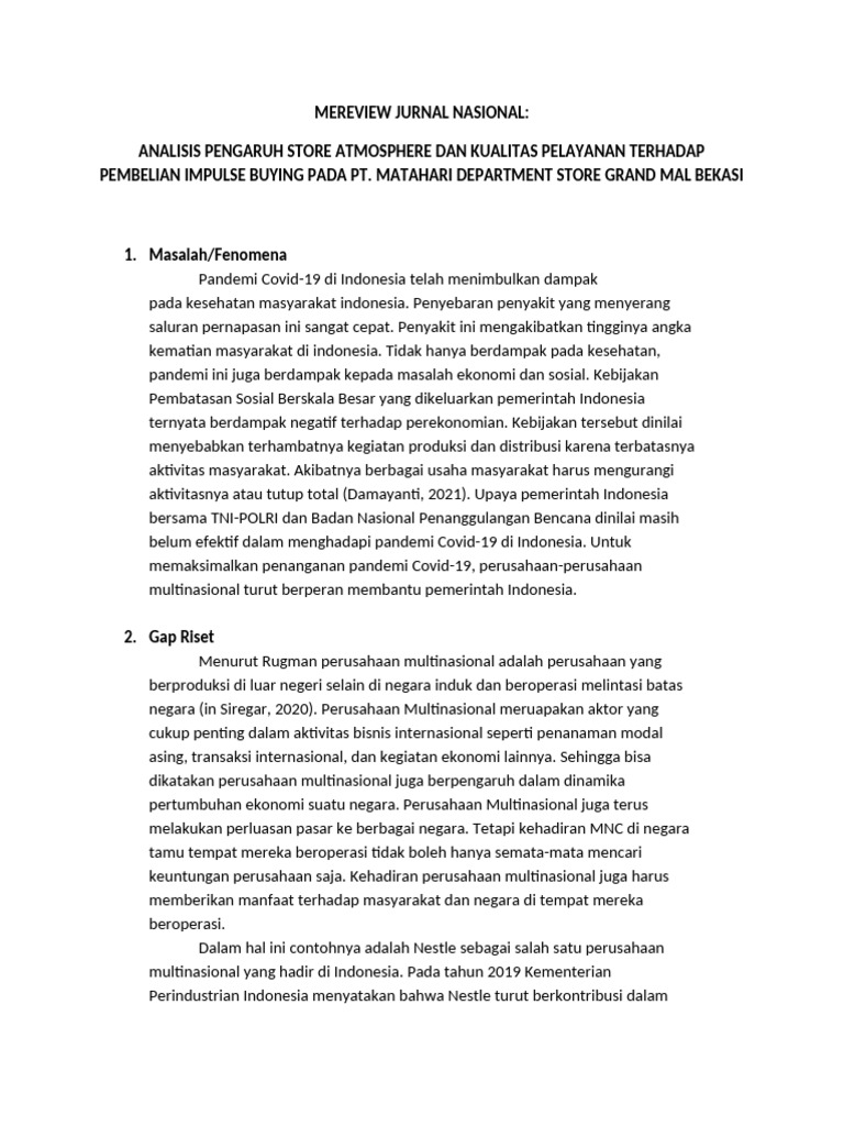 MEREVIEW JURNAL NASIONAL | PDF