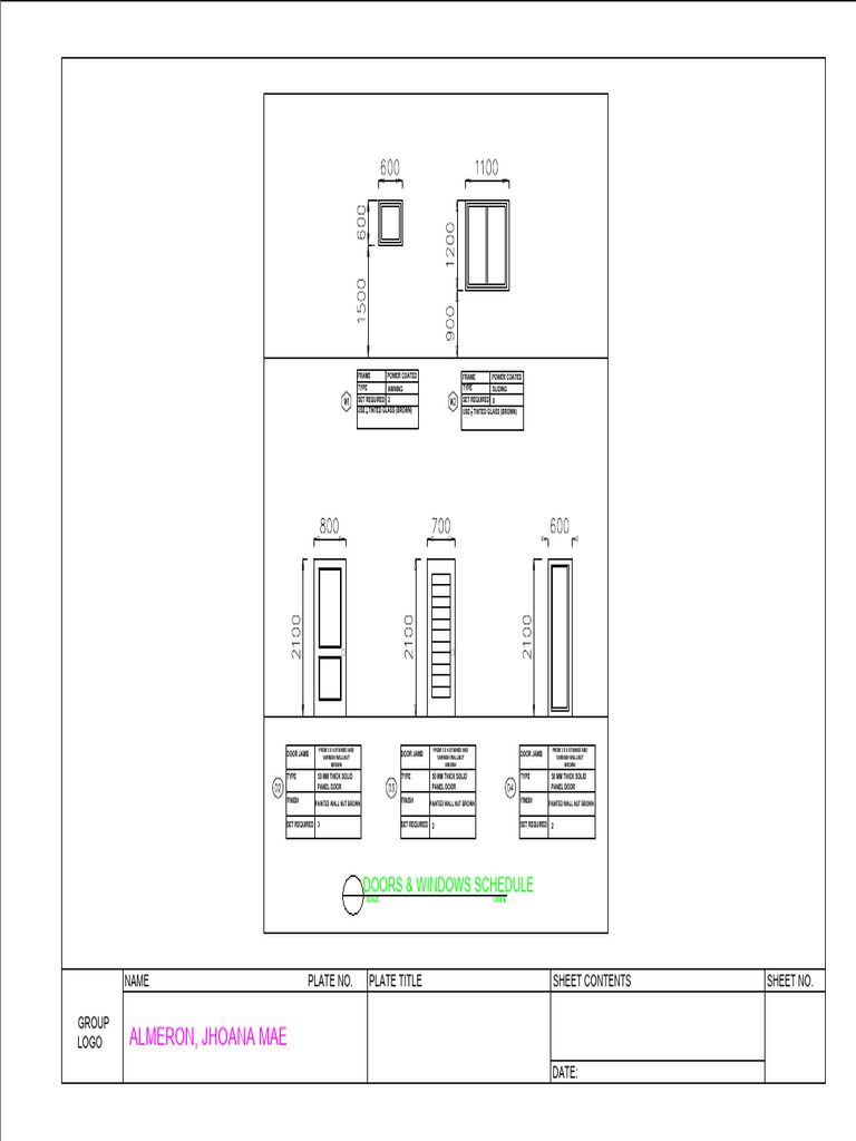 ALMERON, JHOANA MAE_EXERCISE 5 DOORS & WINDOWS SCHEDULE | PDF